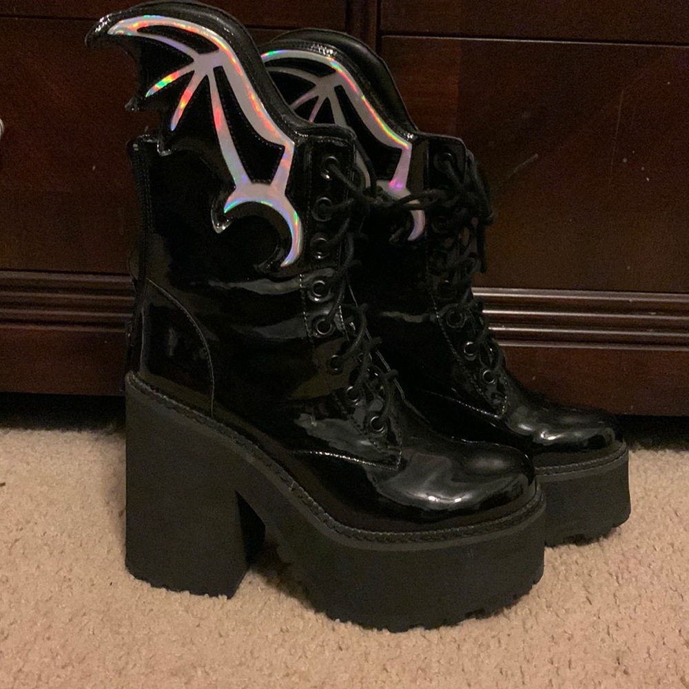 Killstar Bat Wing Vampire Gothic Chunky Platform Boot… - Gem